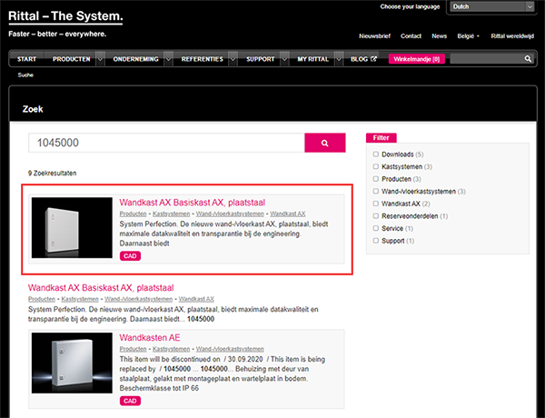 FAQ: Productinformatie ophalen | Rittal